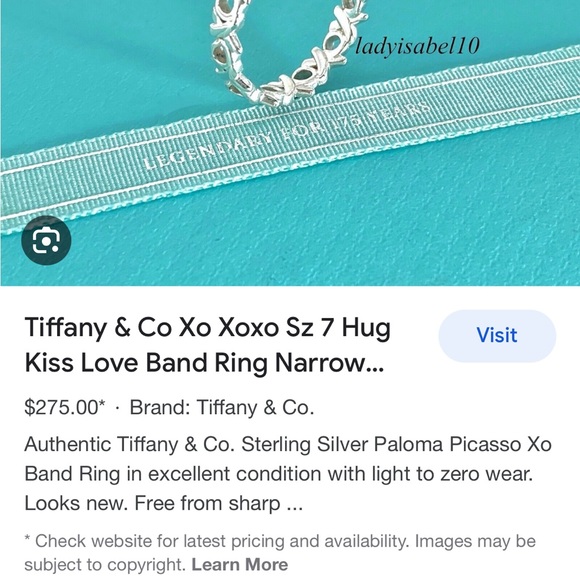 Tiffany & Co. | Jewelry | Authentic Tiffany Xoxo Ring Discontinued ...